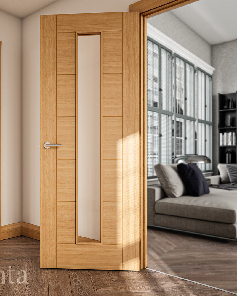 Seville 1L Glazed Pre-finished Oak Doors – AX National - Doors Online