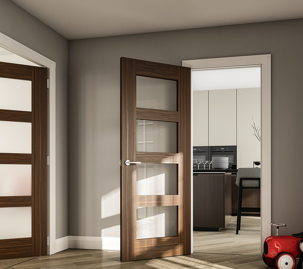 Coventry Clear Glazed Pre-finished Walnut Doors – AX National - Doors ...